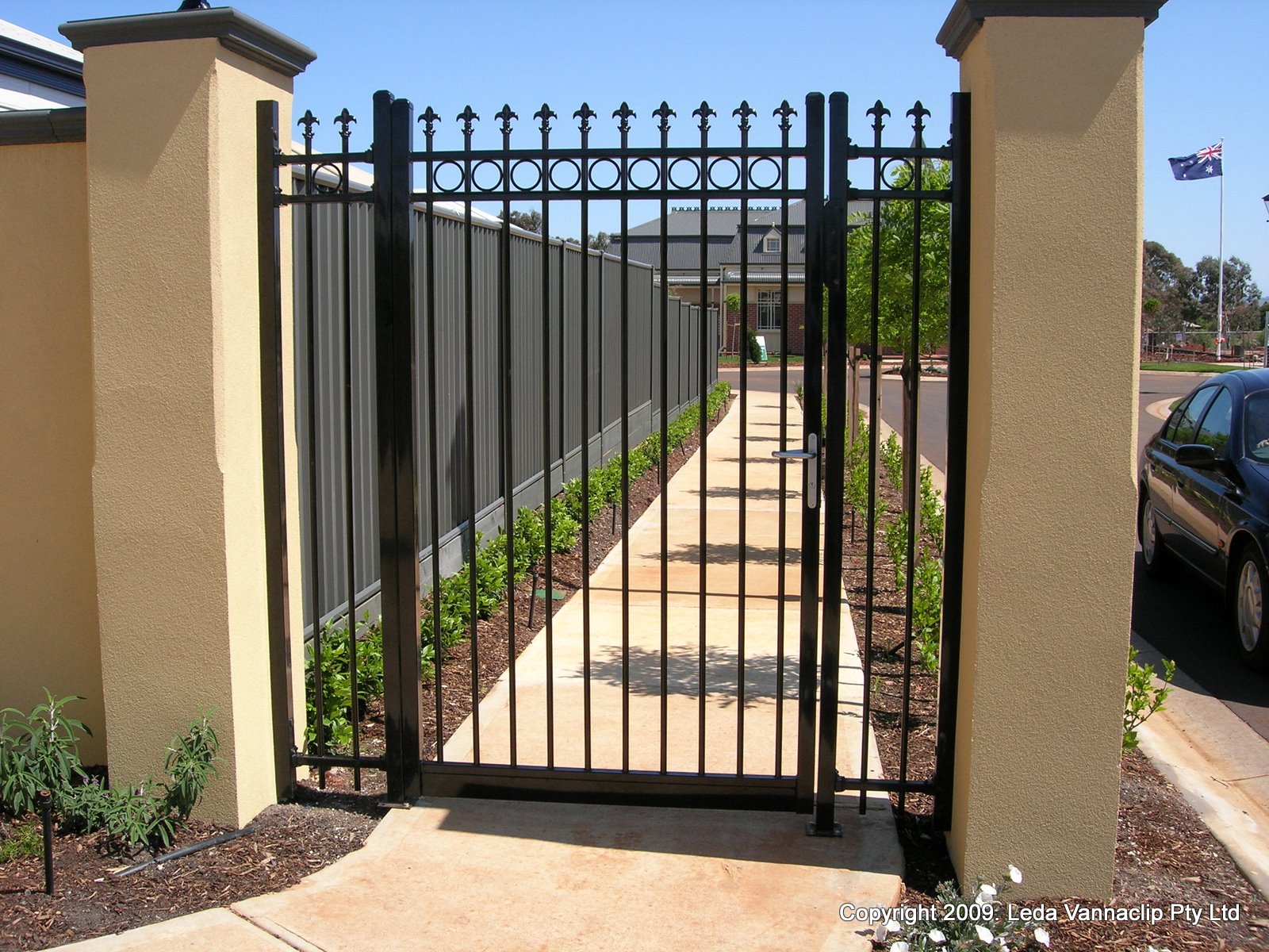 Pedestrian swing gate in frame | Leda Security Products