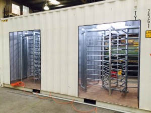 Turnstiles in Shipping Containers | Leda Security Products