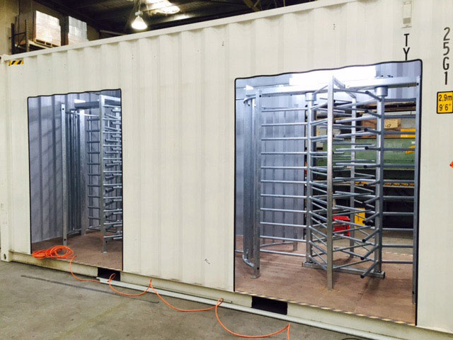 Turnstiles in Shipping Containers | Leda Security Products