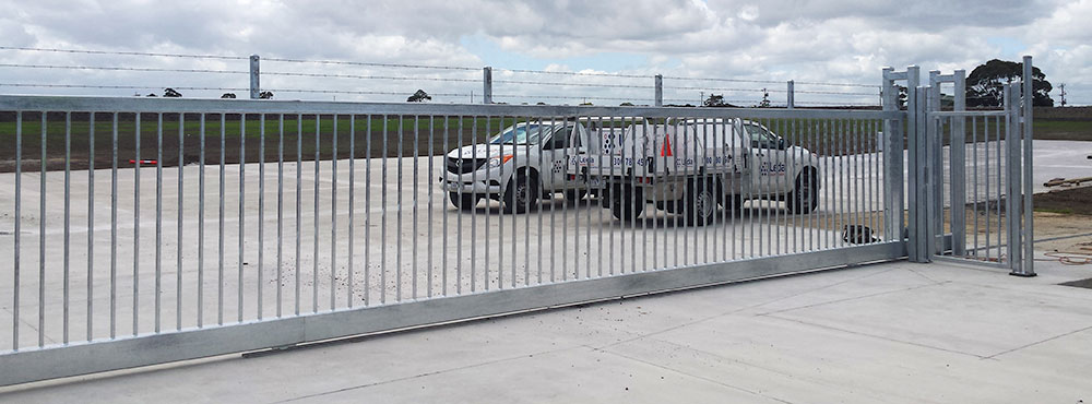 Security sliding gate installed | Leda Security Products