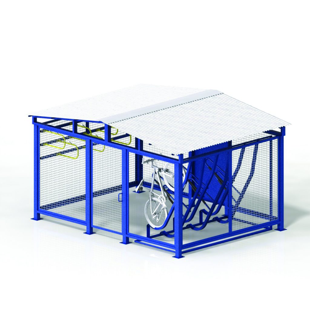 Vertical Single Bike Cage - MVBC | Leda Security Products