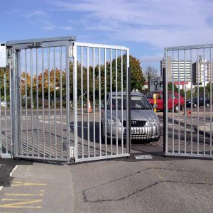 Bi-folding trackless speed gate | Leda Security Products
